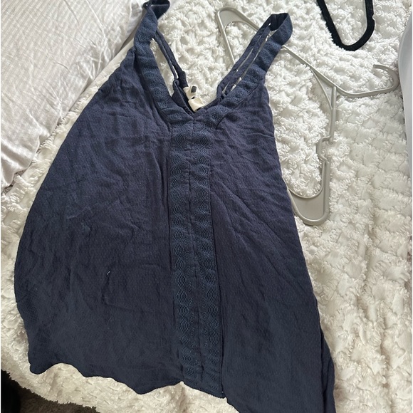 Roxy | Tops | Navy Blue Crossover Tank Top | Poshmark